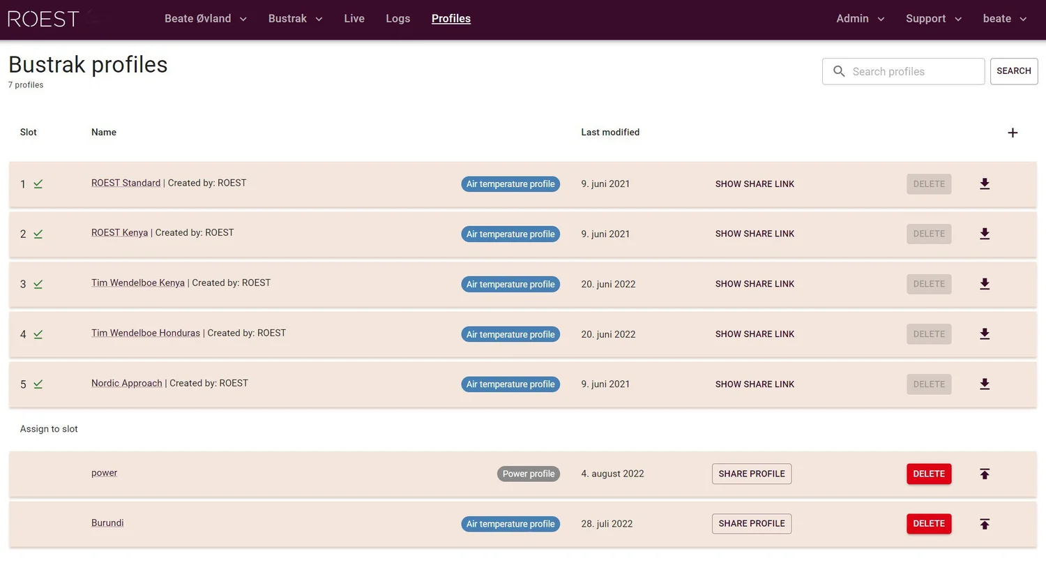 How to download profiles — ROEST