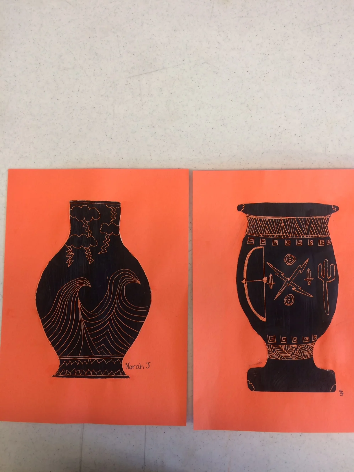 Sgraffito Greek Vases — St. James Day School