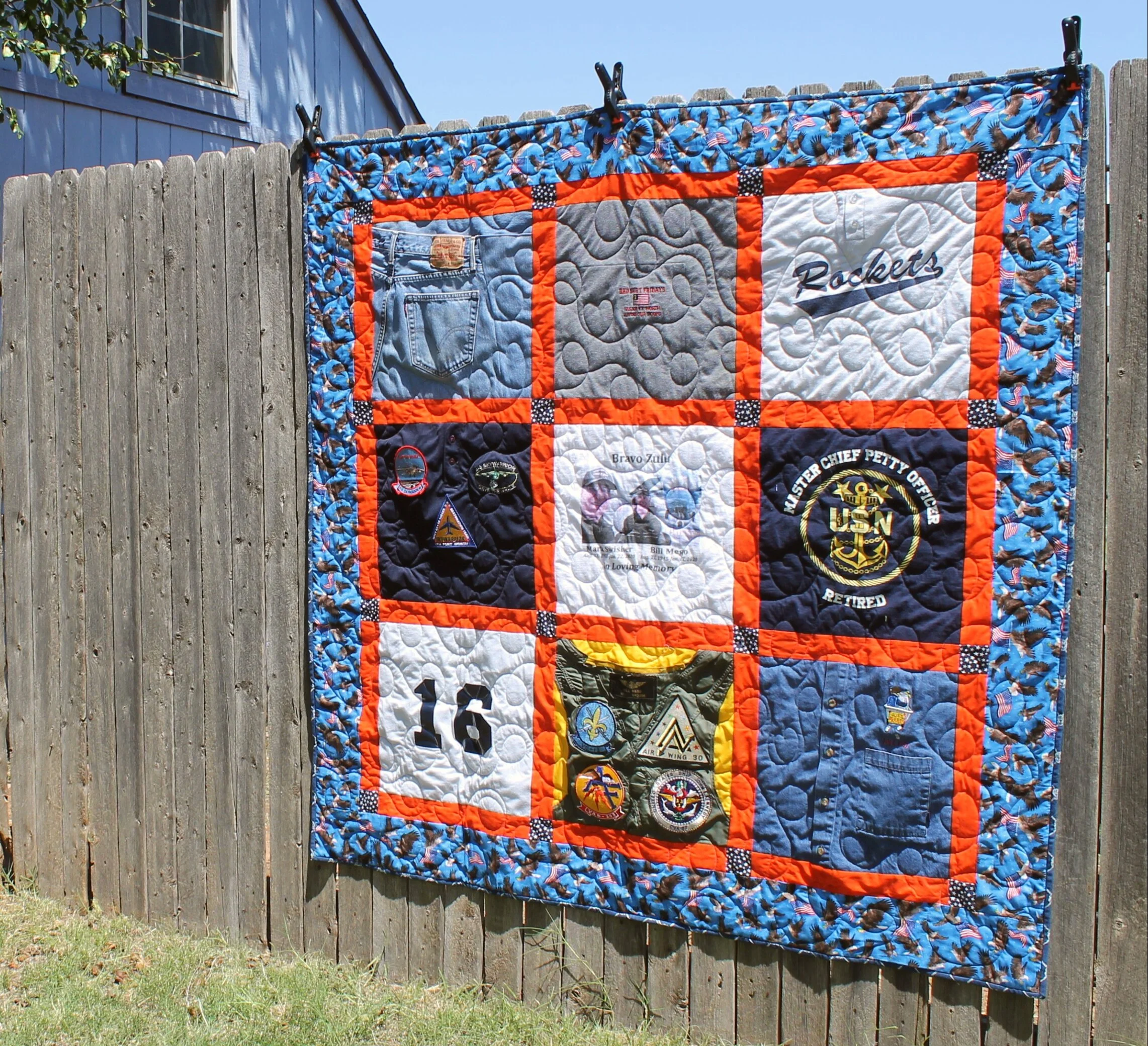 Honor Courage Commitment - a Finished T-Shirt Quilt — Katie Mae Quilts