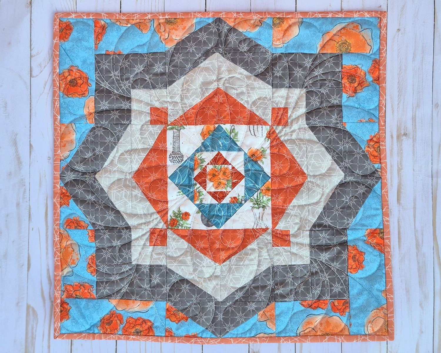 Vintage Modern Tranquil Ripples - A Finished Mini Quilt — Katie Mae Quilts