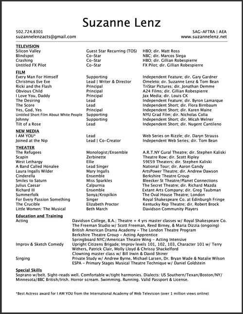 resume — Suzanne Lenz