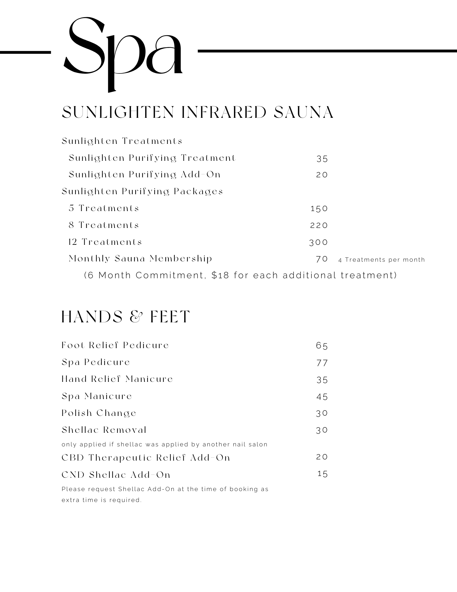 Printable Menu — Studio Montage