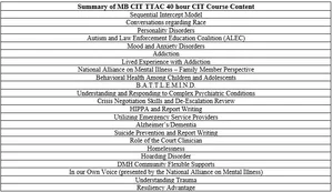 CIT Training Overview — Metro Boston CIT TTAC
