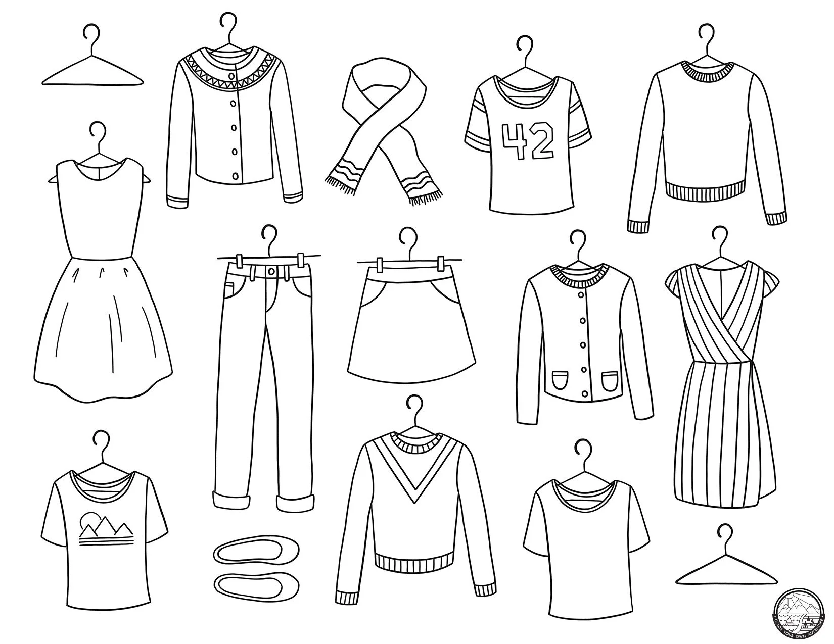 Closet Wardrobe Coloring Page Pages Sketch Coloring Page