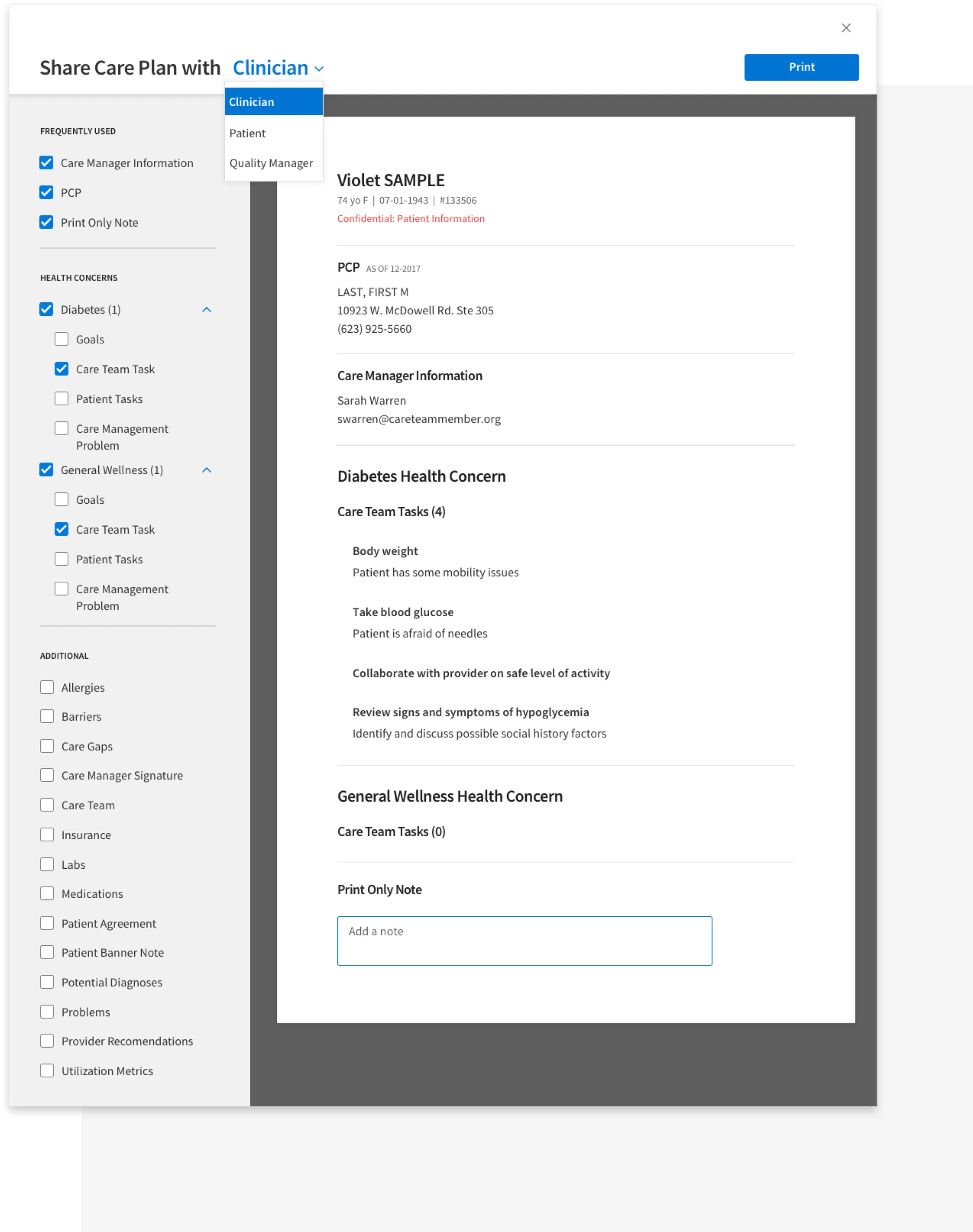 Shared Care Plan — Jenn Wright