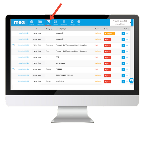 Quality Improvement Planning Tool | MEG Healthcare QMS — MEG