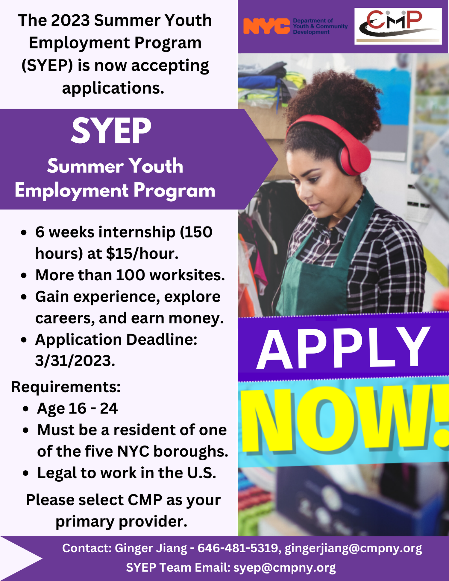 SYEP — News/Events/Classes — CMP