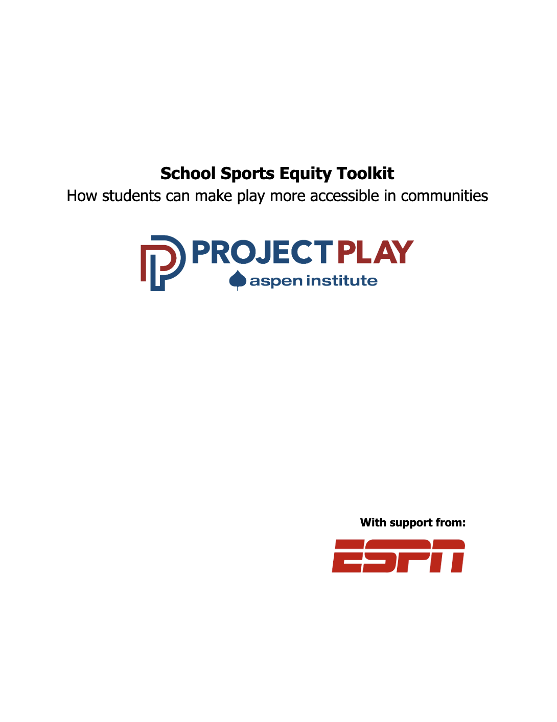 School Sports Equity Toolkit - Project Play