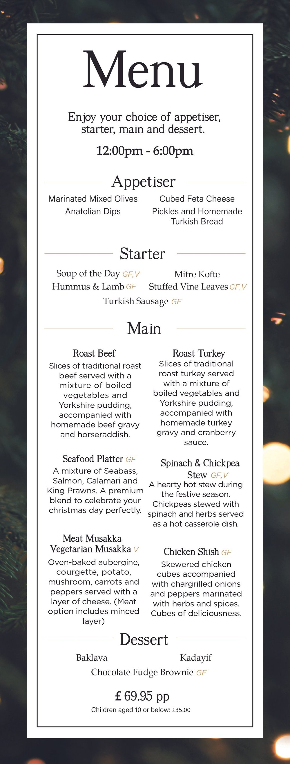 FESTIVITIES — Anatolian Grill