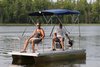 TAVO TOON P-2: two-person mini pontoon boat, shallow-draft pontoons ...