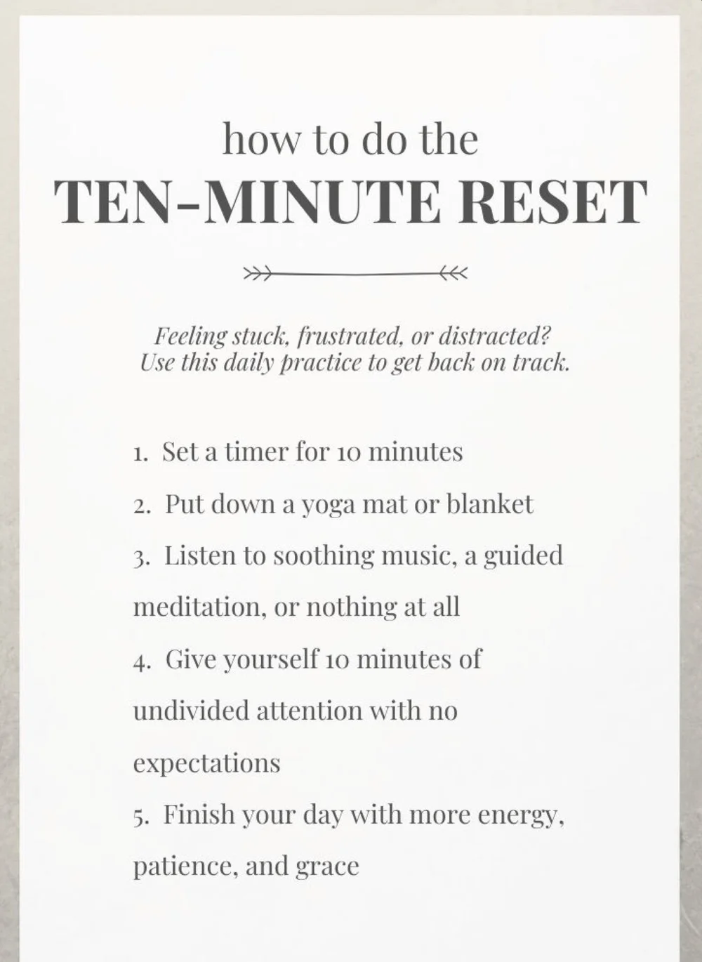 10 Minute Reset — Change Counseling