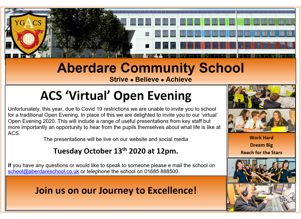 ACS Virtual Open Evening — Aberdare Community School - Strive | Believe ...