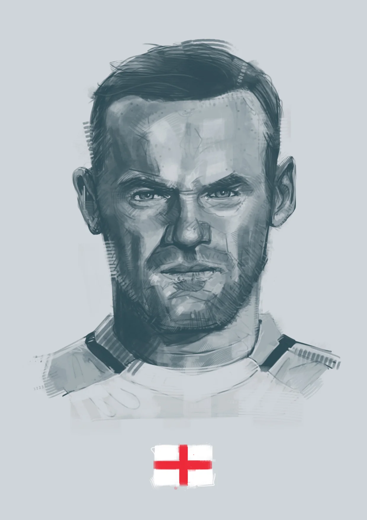 Digital Prints Wayne Rooney Portrait Print A4 Prints Art & Collectibles ...