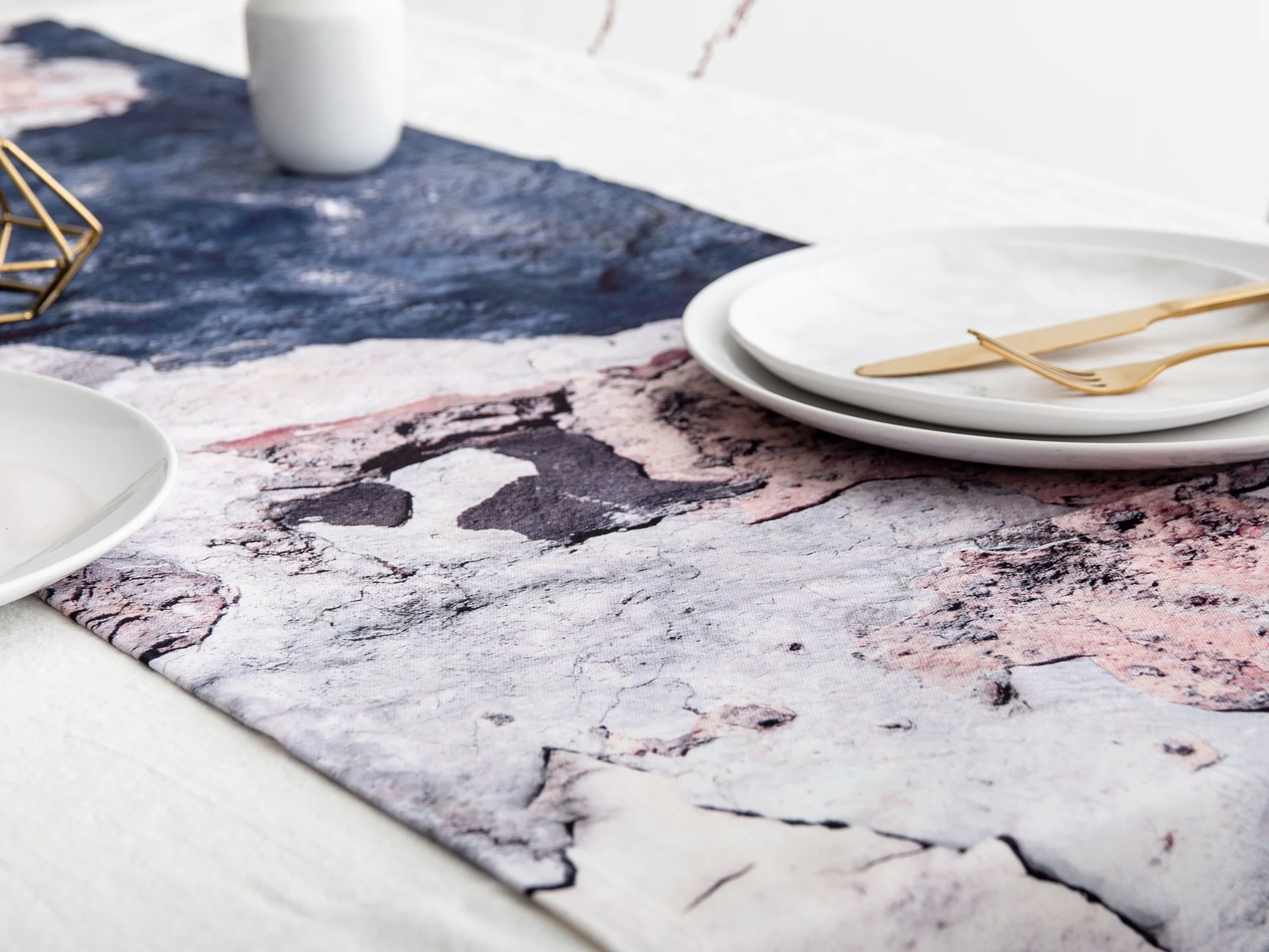 RUTH HOLLY — Blush and Navy, Concrete Textured Table Runner - 'Aspect ...