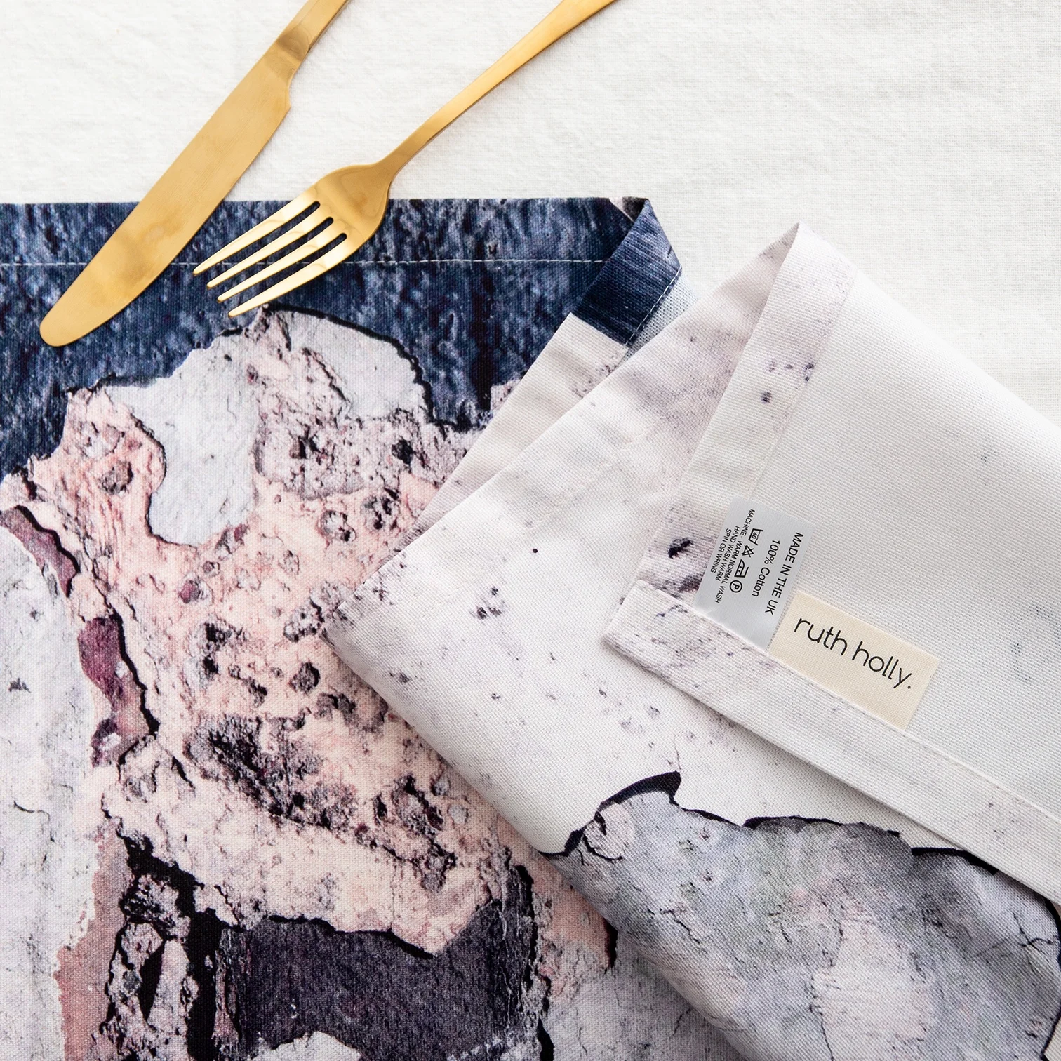 RUTH HOLLY — Blush and Navy, Concrete Textured Table Runner - 'Aspect ...