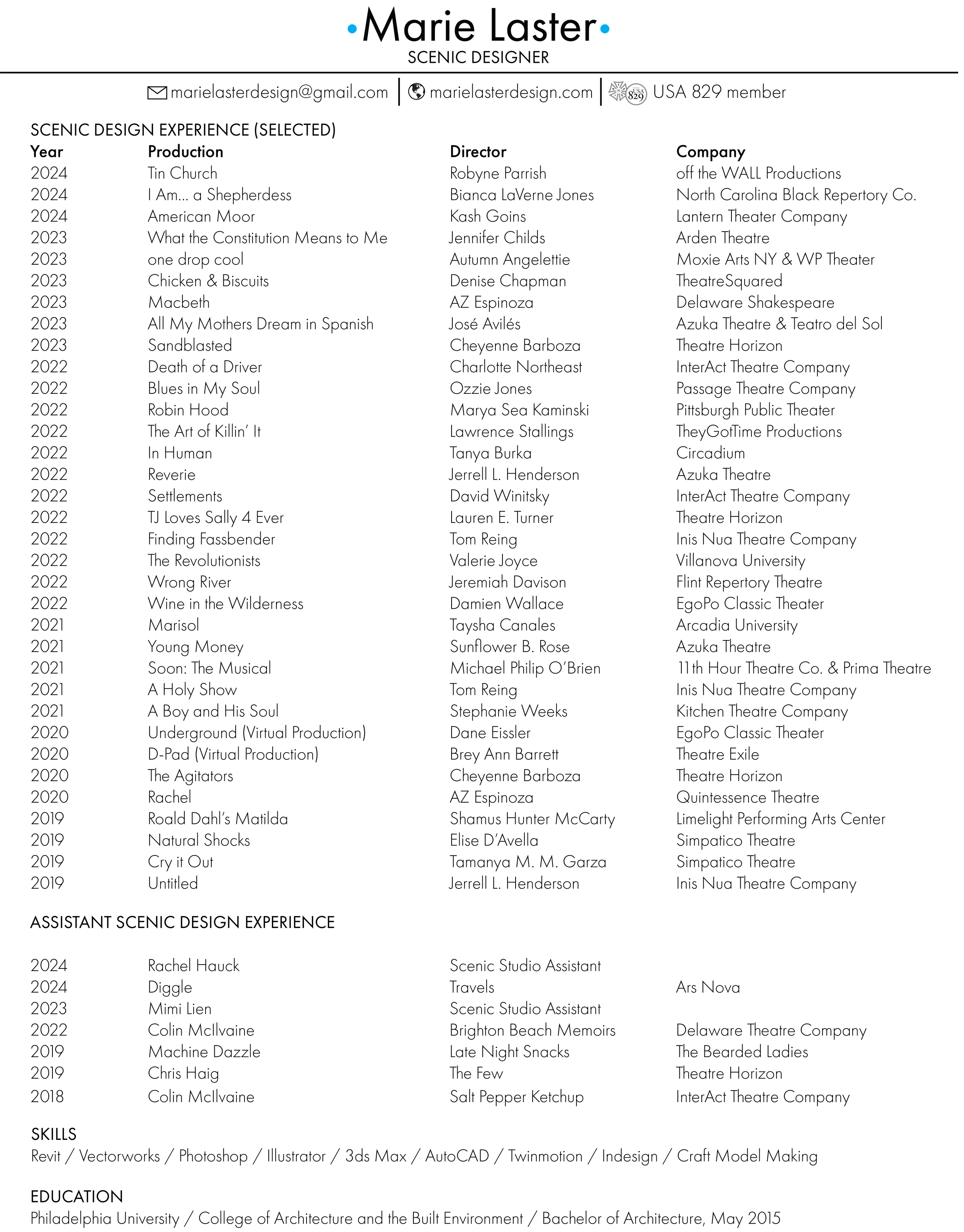 Resume-Marie Laster Design