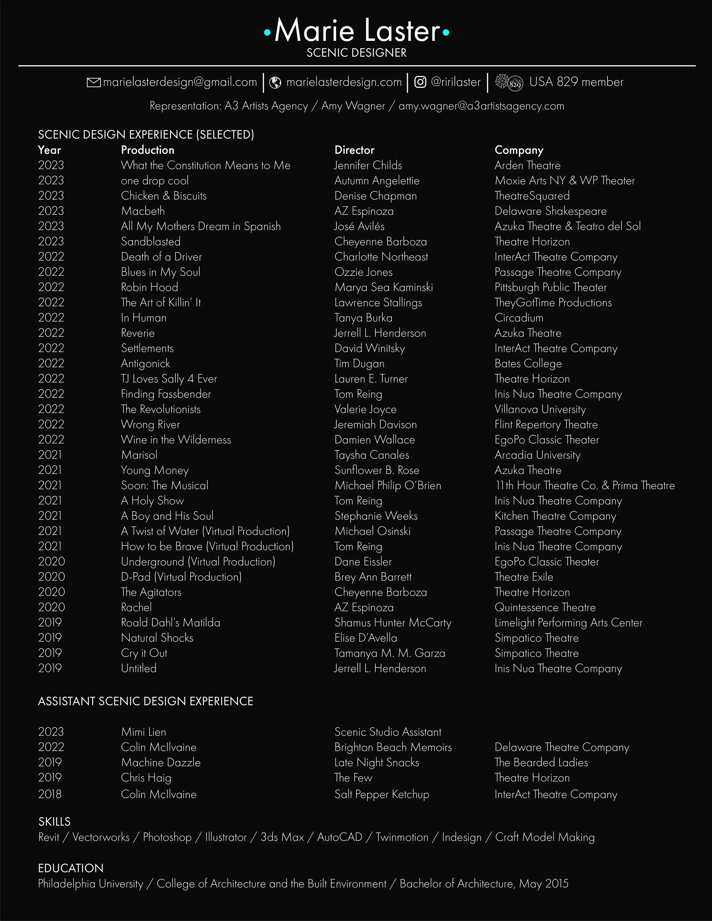 Resume-Marie Laster Design