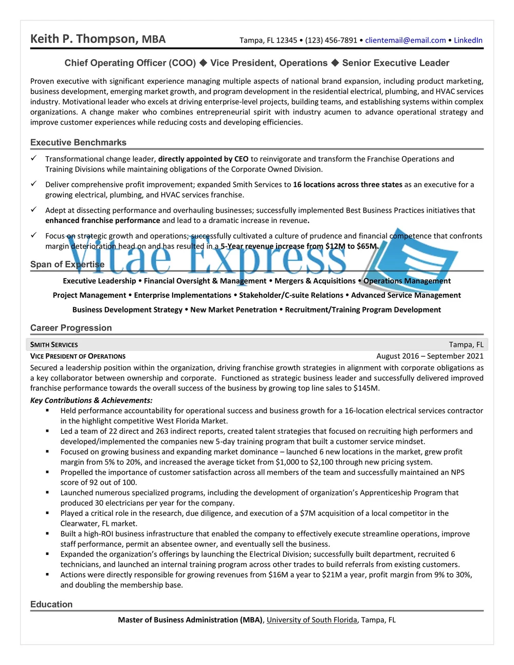 Vitae Express — Vitae Express Resume Samples
