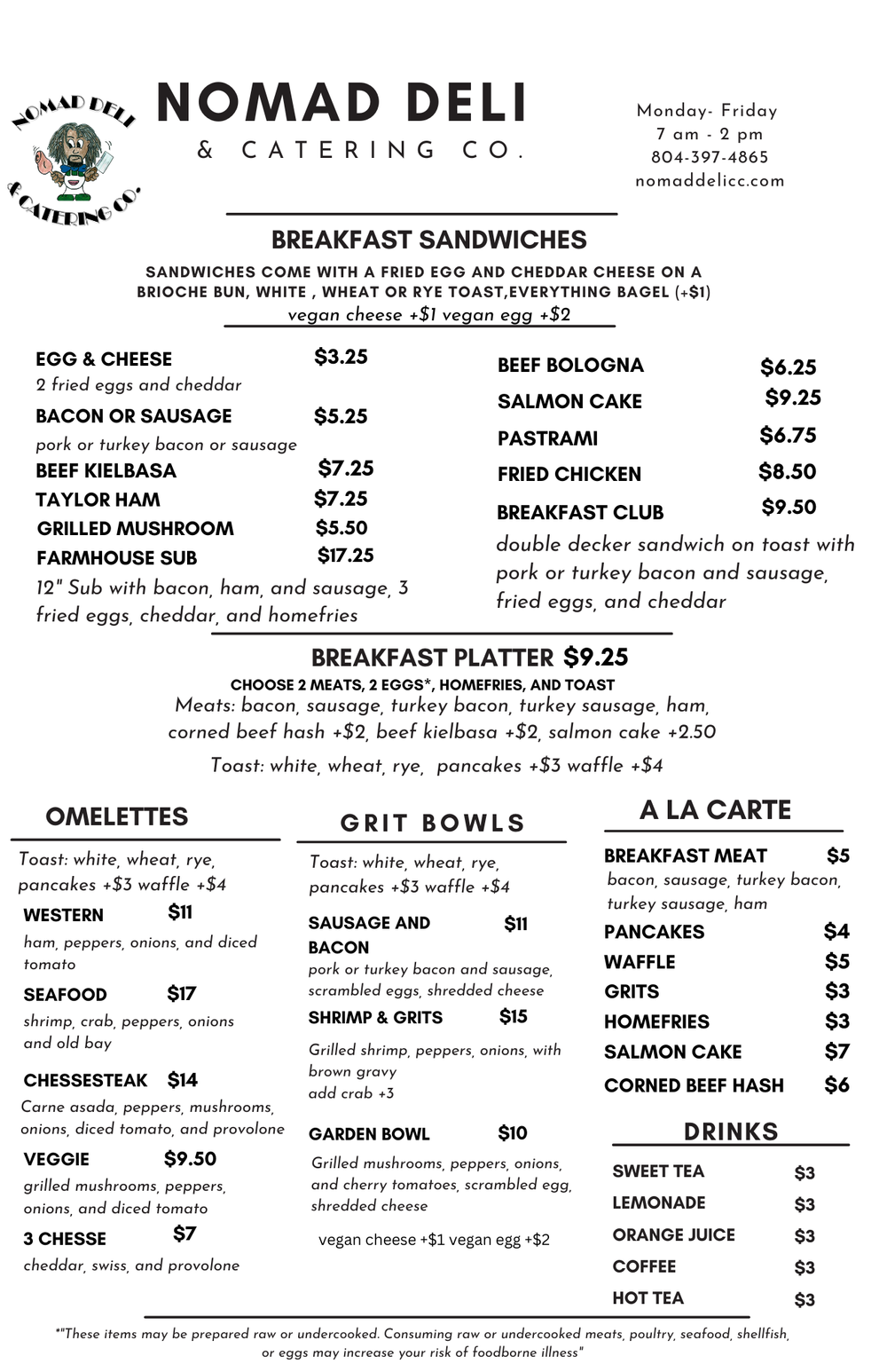 Menu / Gallery — Nomad Deli & Catering Co.