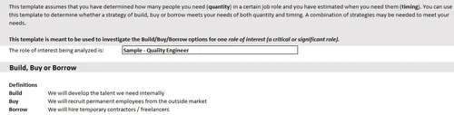 Downloadable Template: Build, Buy or Borrow (Workforce Talent Decisions)