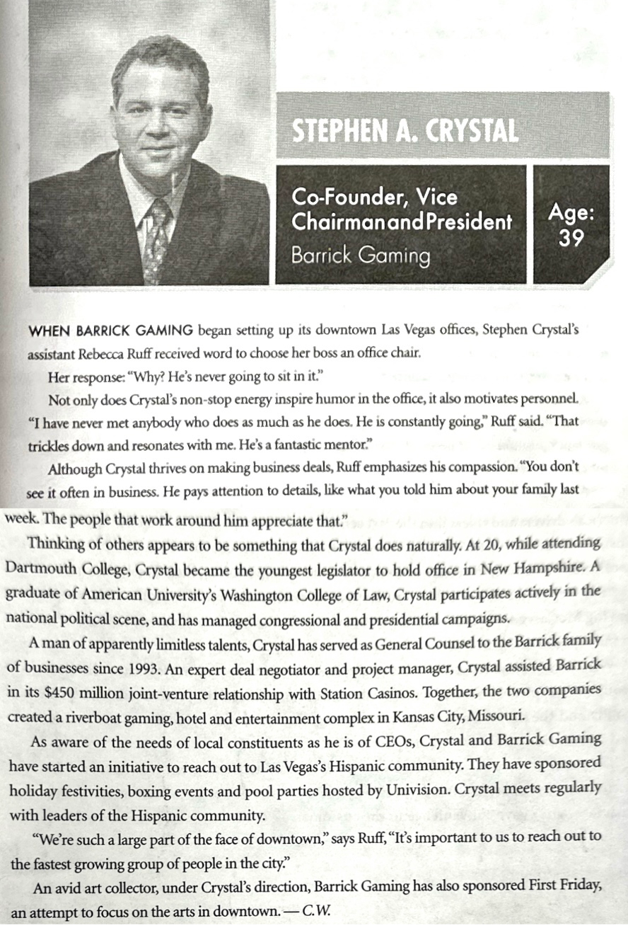 Throwback to 2005 When Stephen Crystal was Recognized as a Forty Under ...