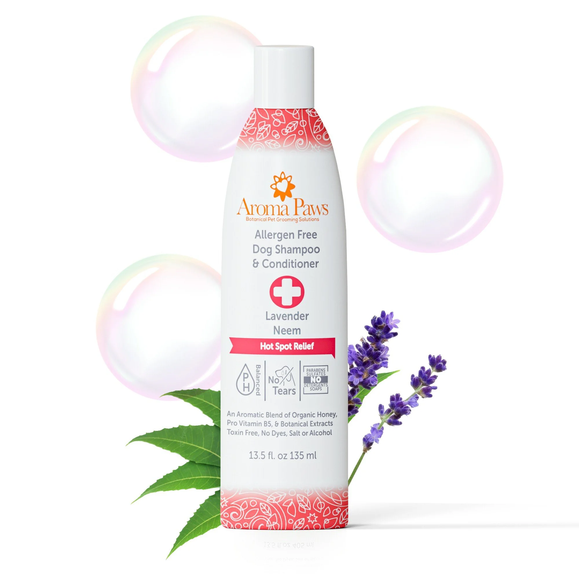 13.5 Oz Allergen Free Hot Spot Relief Dog Shampoo, Lavender and Neem ...