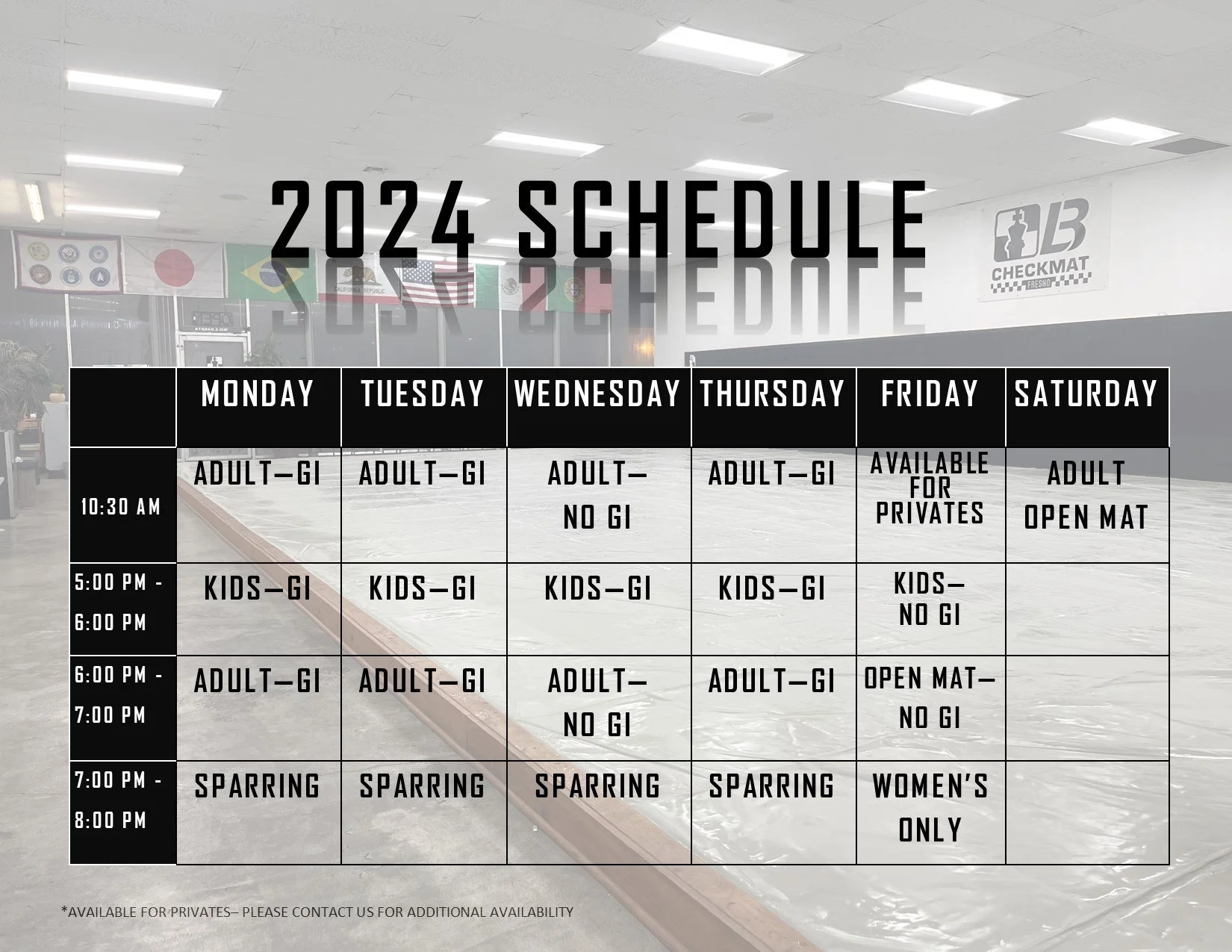 Schedule — Checkmat Fresno