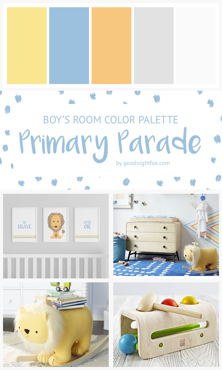 Blue & Orange Boy's Room Color Palette — Goodnight Fox