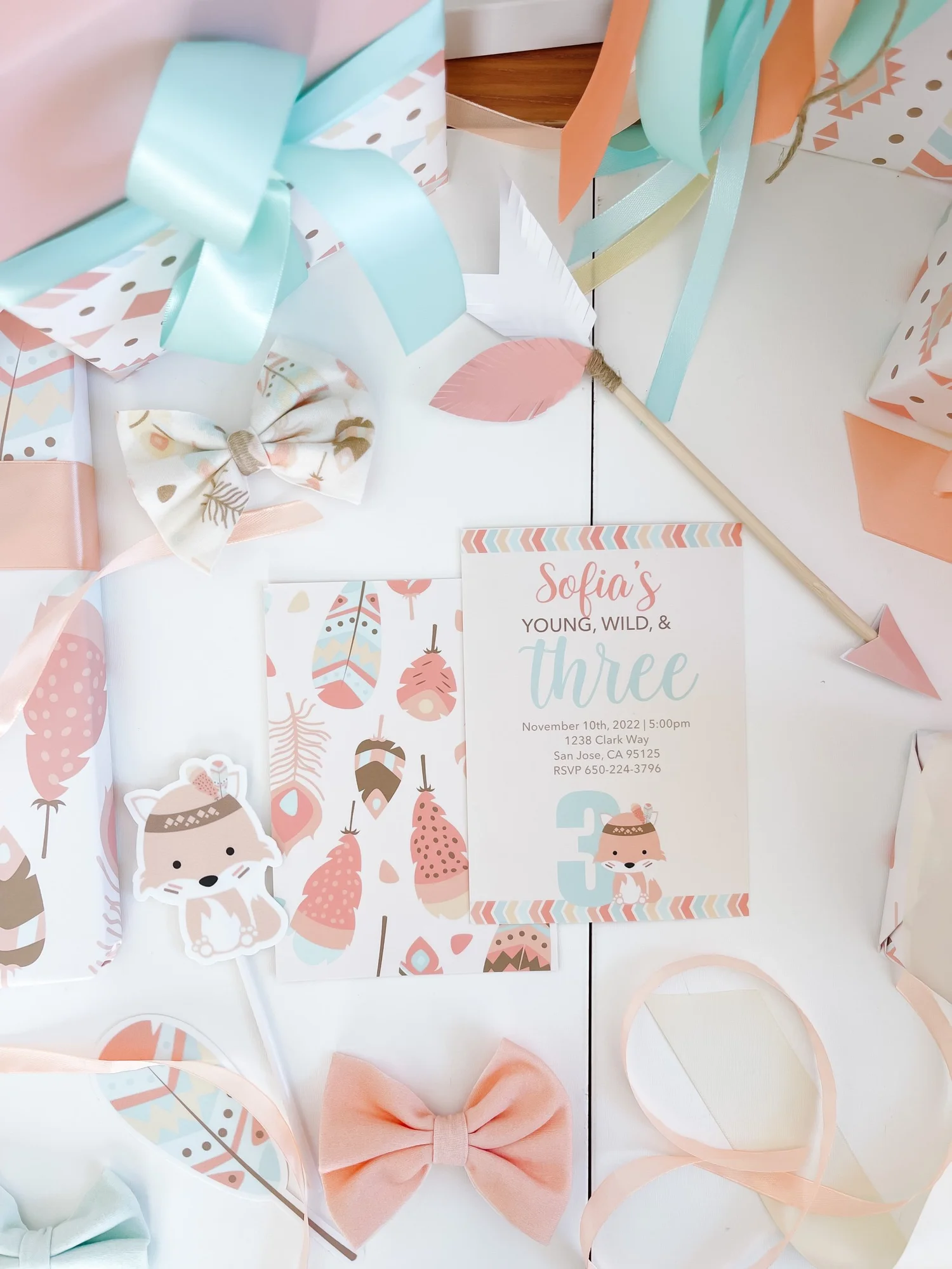 Goodnight Fox - Boho fox chic Young wild and three birthday party theMe