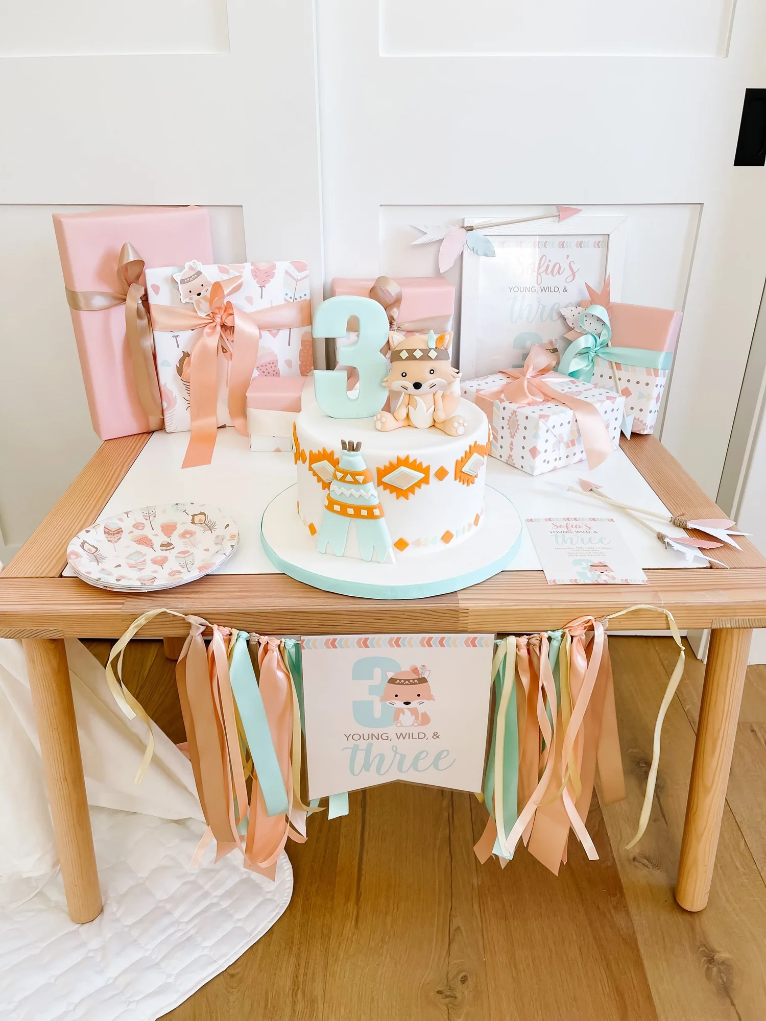 Goodnight Fox - Boho fox chic Young wild and three birthday party theMe