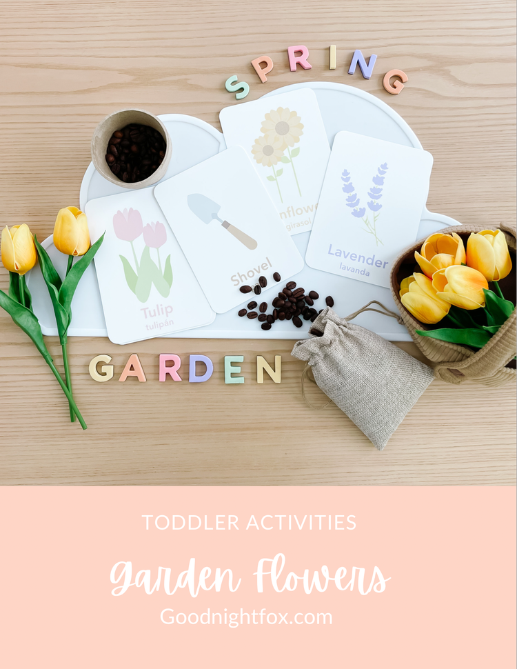 Goodnight Fox - Garden flower spring sensory play ideas