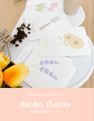 Goodnight Fox - Garden flower spring sensory play ideas