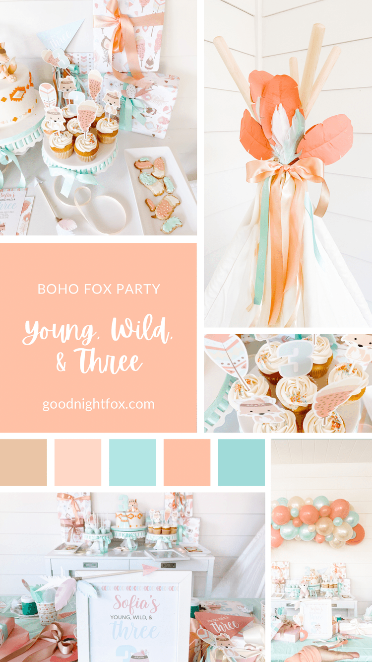 Goodnight Fox - Boho fox chic Young wild and three birthday party theMe