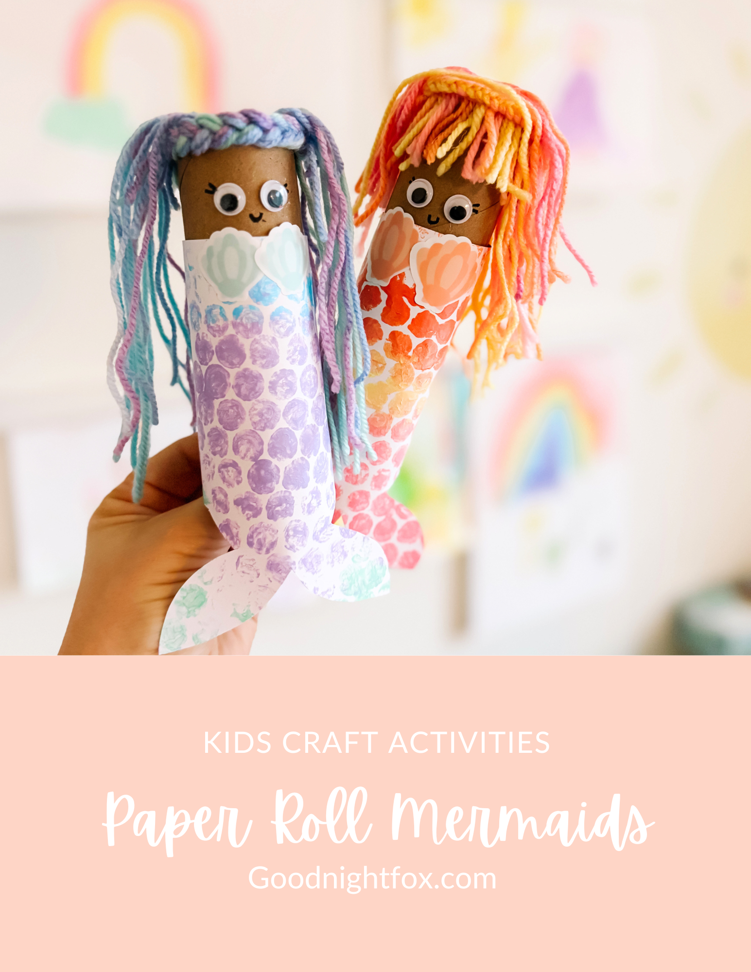 Goodnight Fox - Mermaid Toilet Paper Rolls Craft Activity for Kids