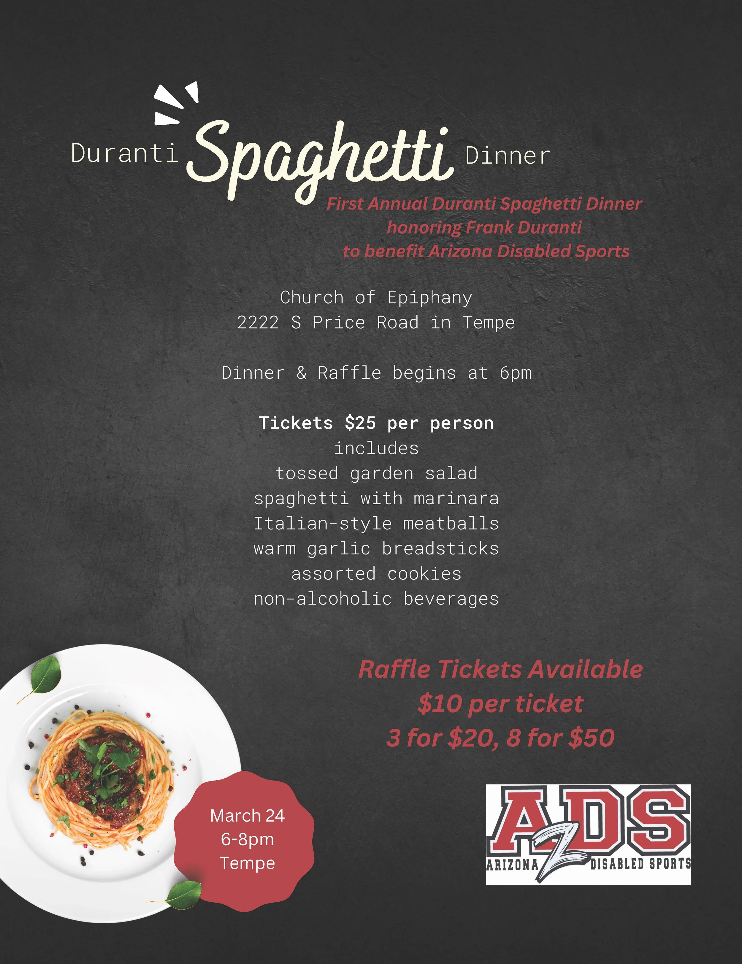 Duranti Spaghetti Dinner — Arizona Disabled Sports