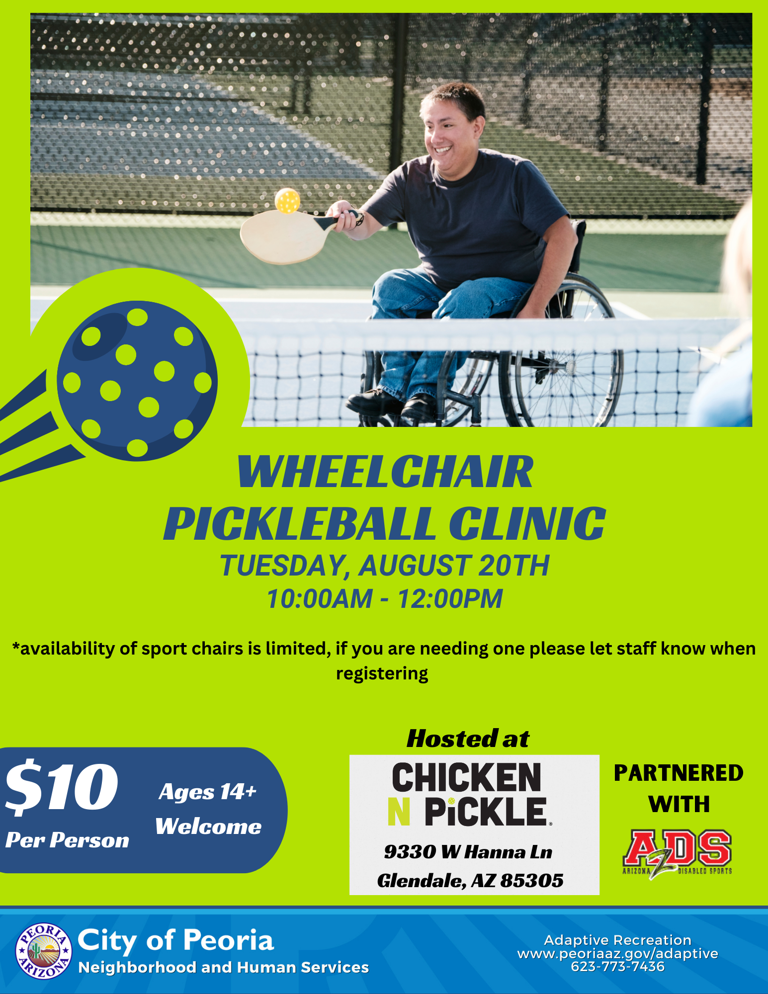 Wheelchair Pickleball Clinic — Arizona Disabled Sports