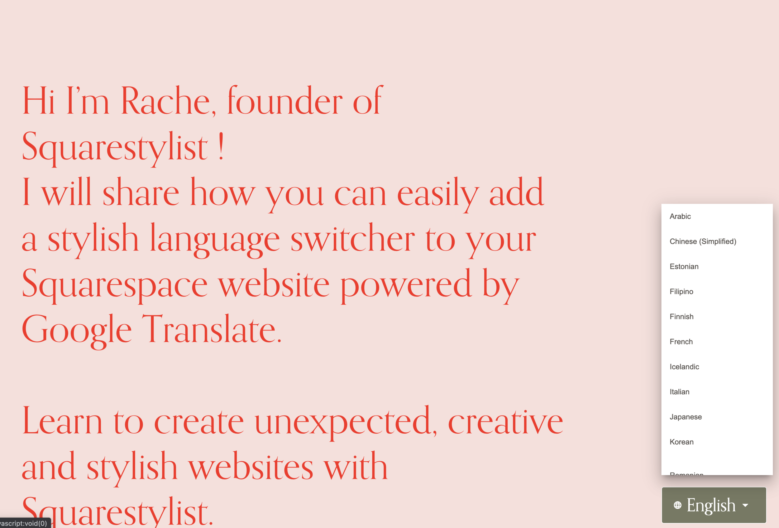 Add Multilingual Translator to Squarespace: Powered by Google Translate ...