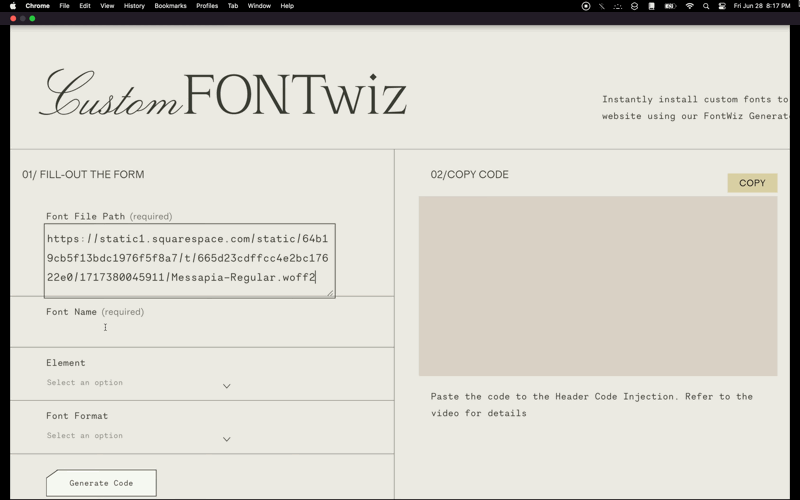 Add Custom Fonts to Squarespace: using our Magical Tool — Squarestylist