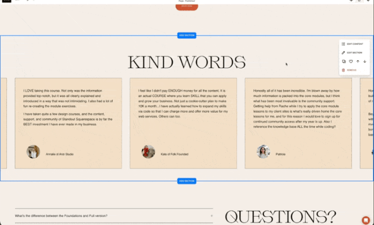 Create a stylish Testimonial Slider — Squarestylist