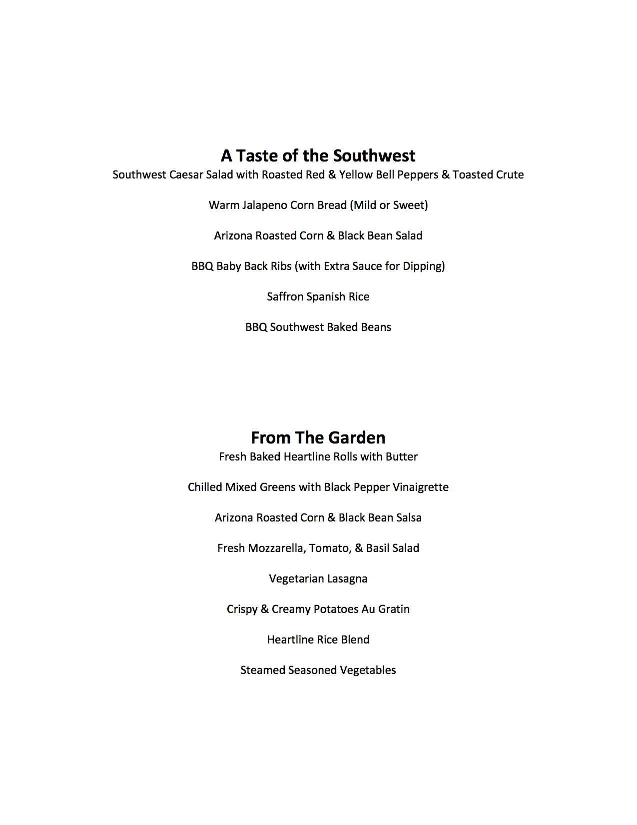 CATERING — The Heartline Cafe