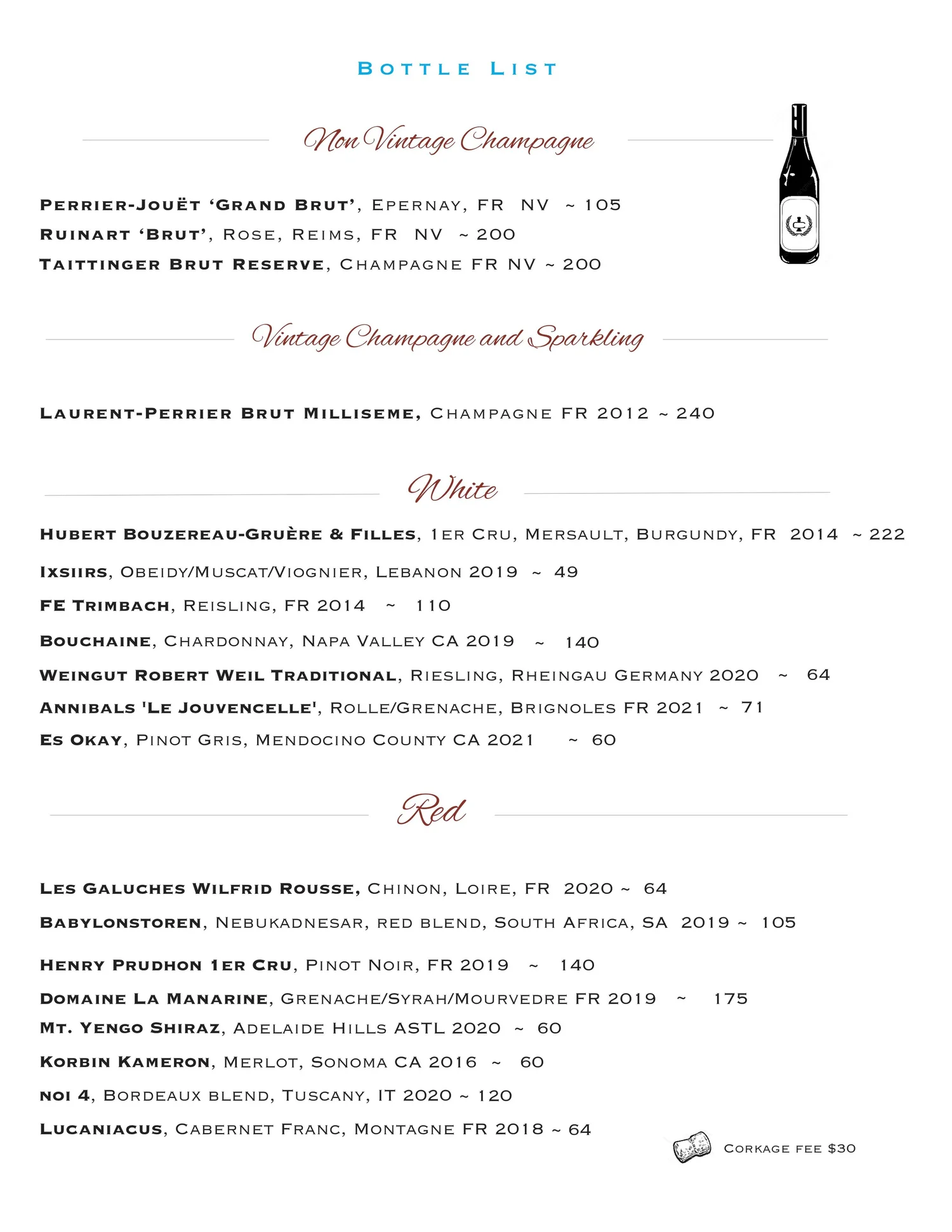 CRAFT COCKTAILS — MENU