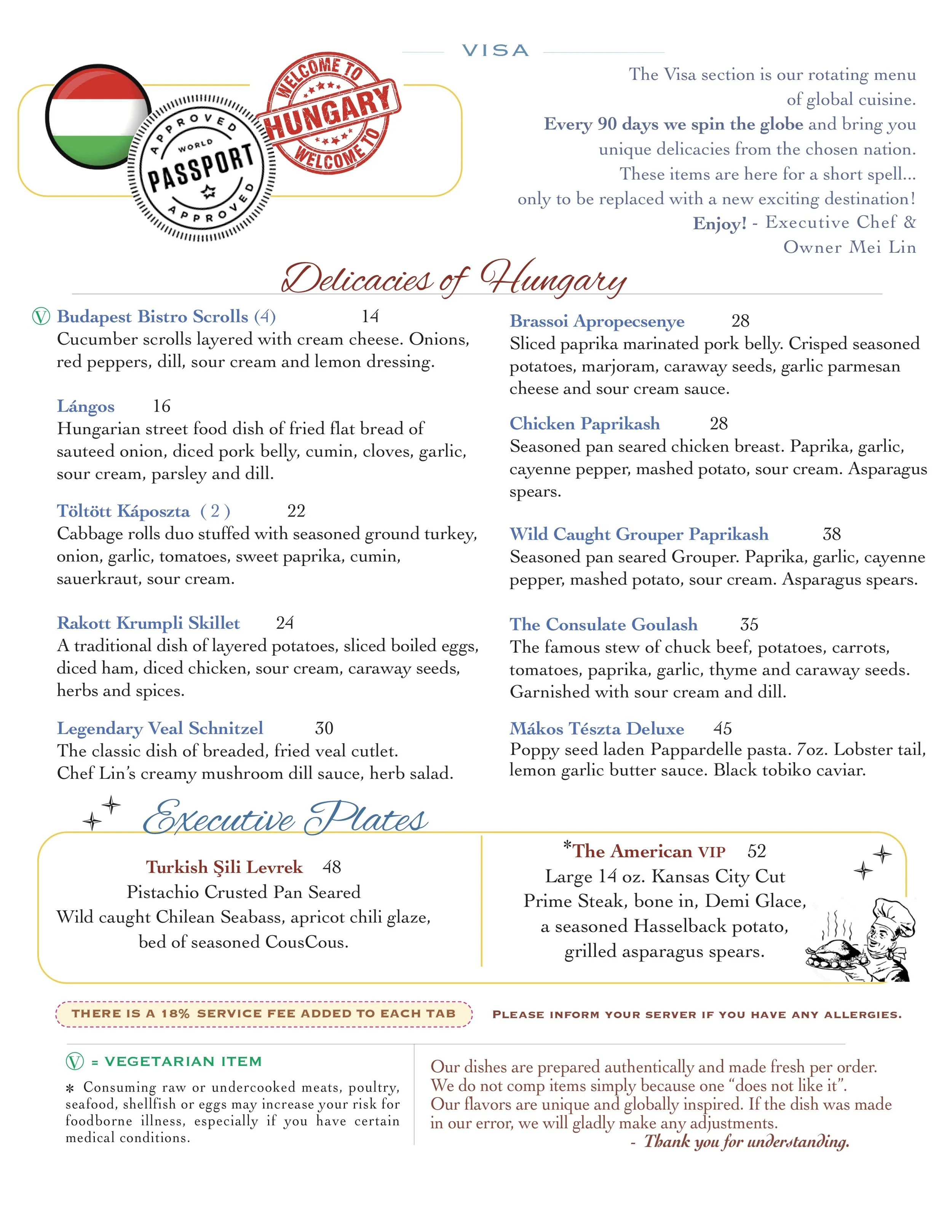 GLOBAL FOOD — MENU