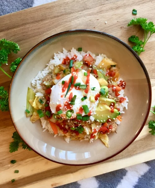 Unwrapped Egg Roll Rice Bowls — The Intrepid Cookie