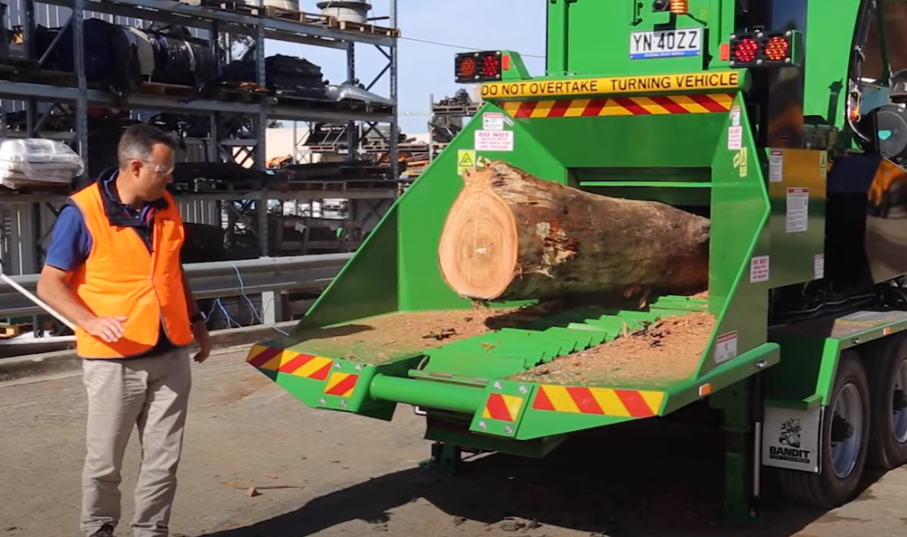 Safety Shield on a Bandit Wood Chipper — Safety Shield