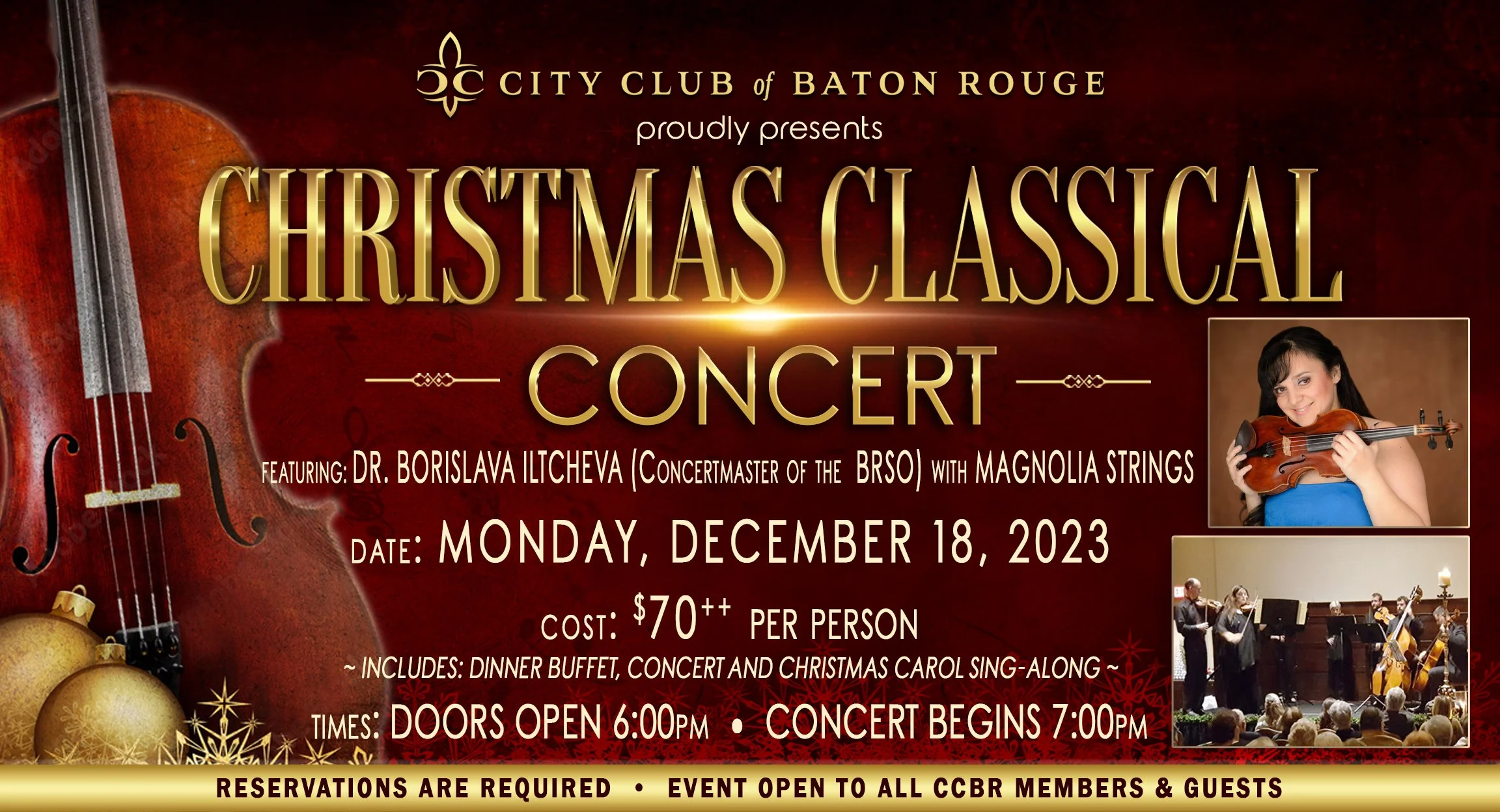 CHRISTMAS CLASSICAL CONCERT — City Club of Baton Rouge