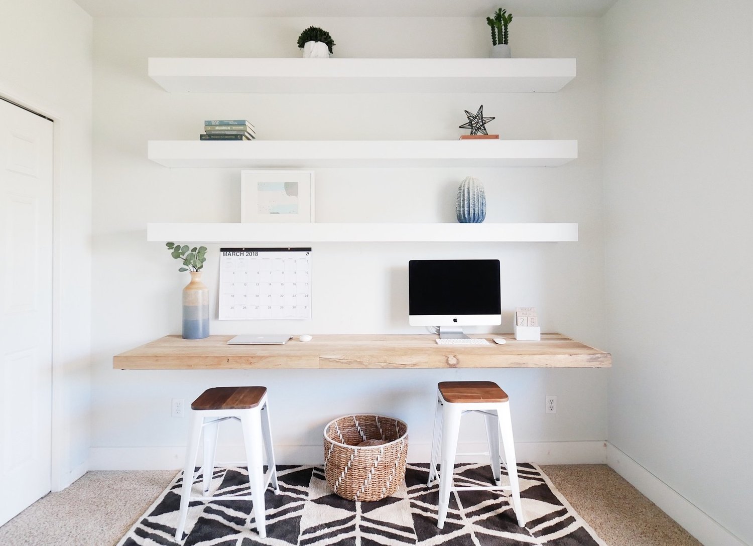 The Easy Way To Decorate Your Office Shelves — Mint & Pine Design
