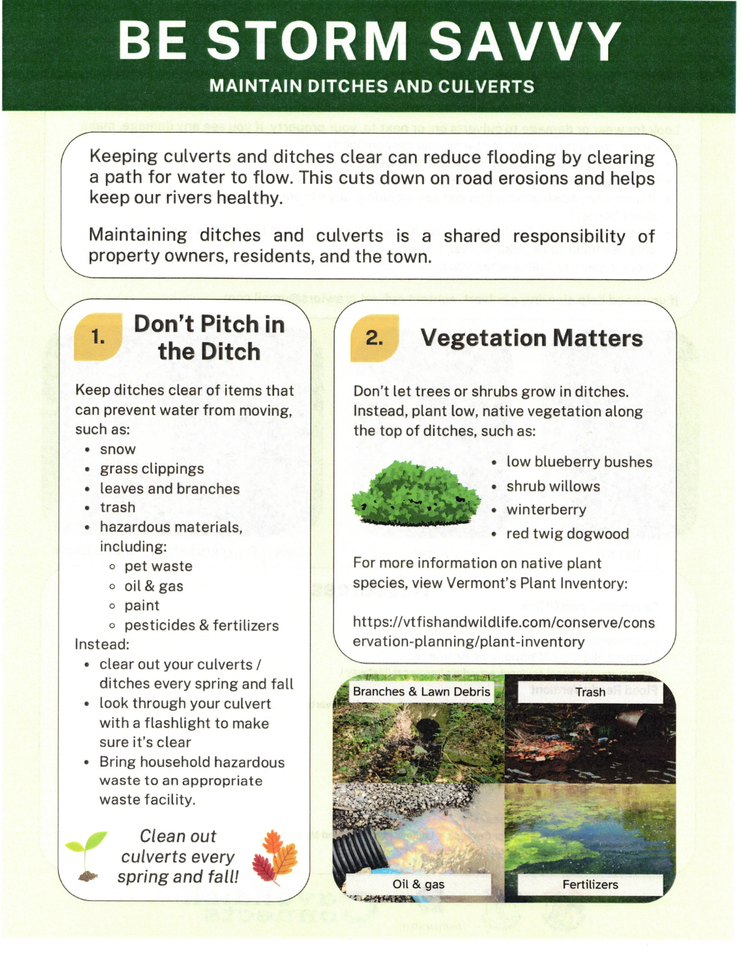 Maintain Ditches and Culverts to Reduce Flooding — Town of Cavendish ...