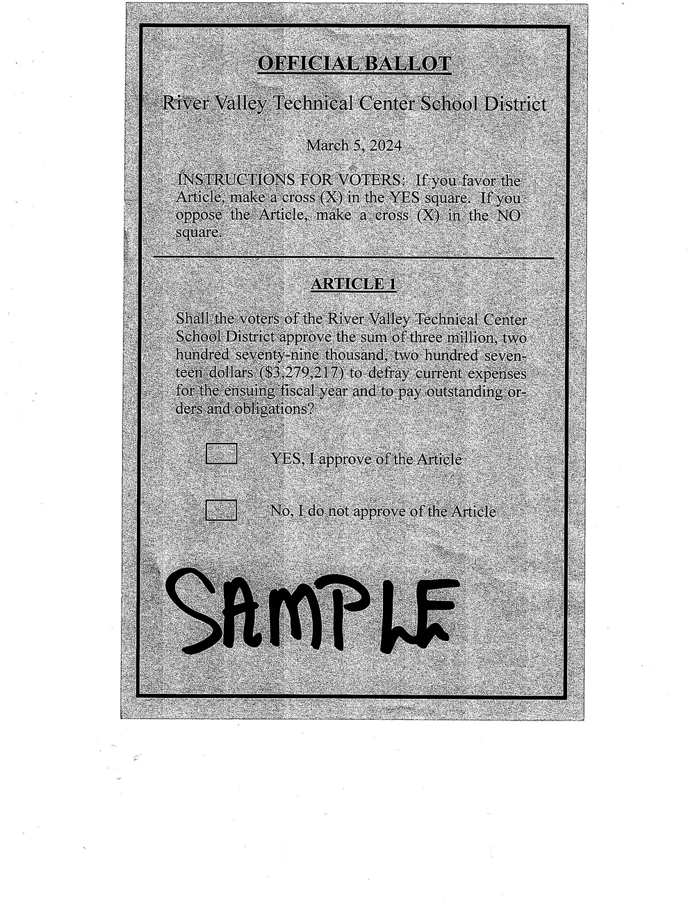 Sample Ballots - March 5, 2024 — Town of Cavendish, Vermont