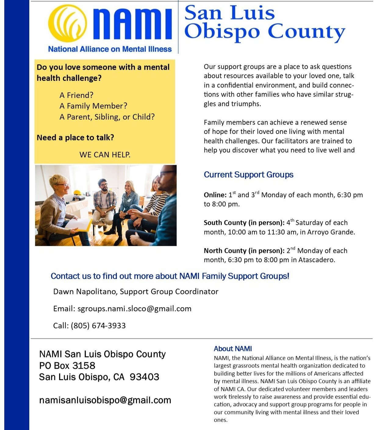 NAMI Support Groups — NAMI SLO COUNTY
