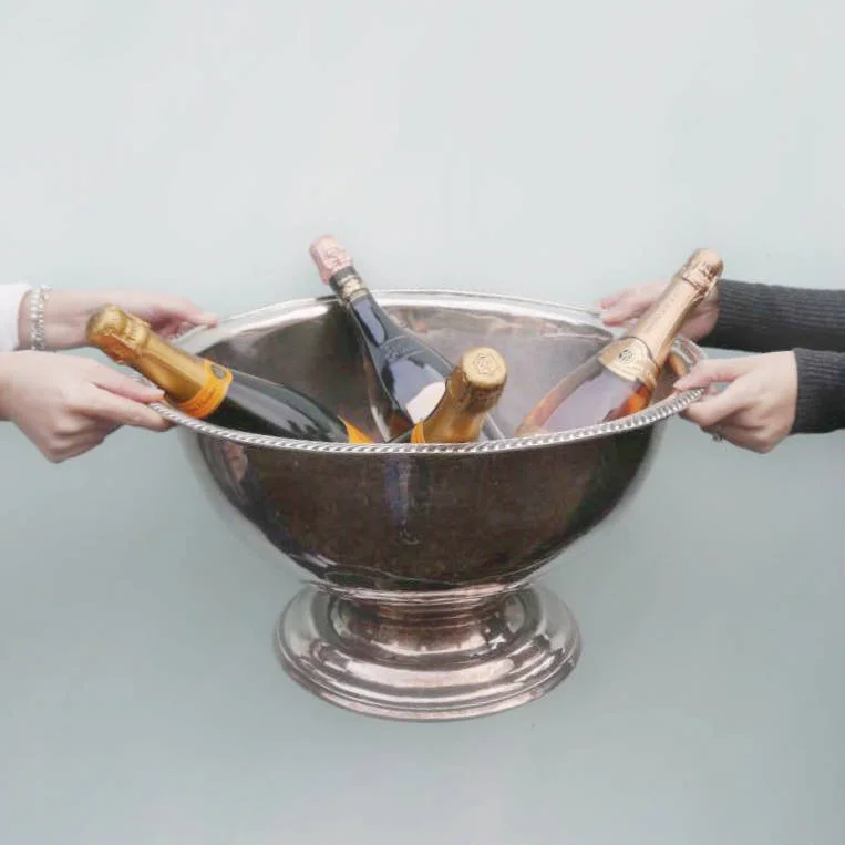 Silver champagne bucket — Lavender + Rose